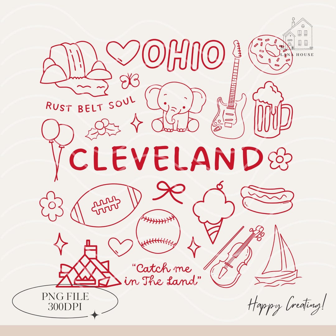 Cleveland Icons, Ohio Landmarks Png, PNG Files, I Love Cleveland Ohio ...