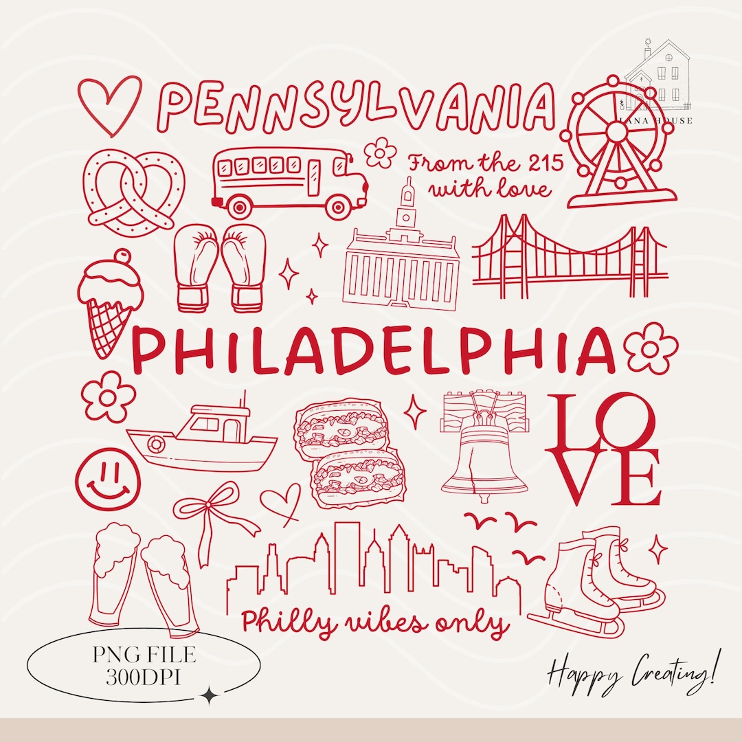 Philadelphia Icons, Pennsylvania Landmarks Png, PNG Files, I Love ...