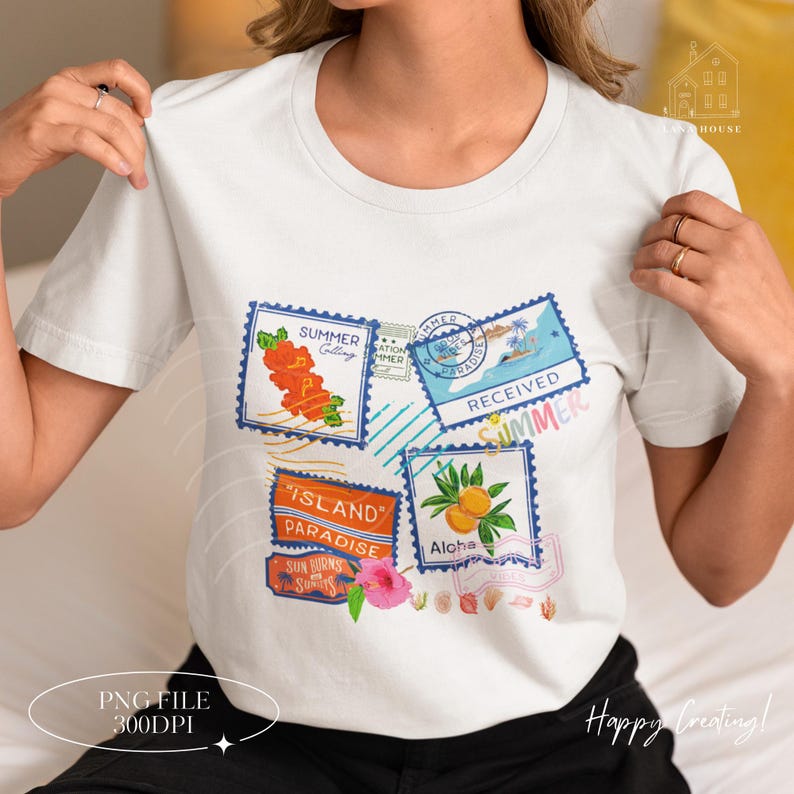 Summer Stamps PNG, Tropical Vacation Clipart, Summer Coastal Png ...