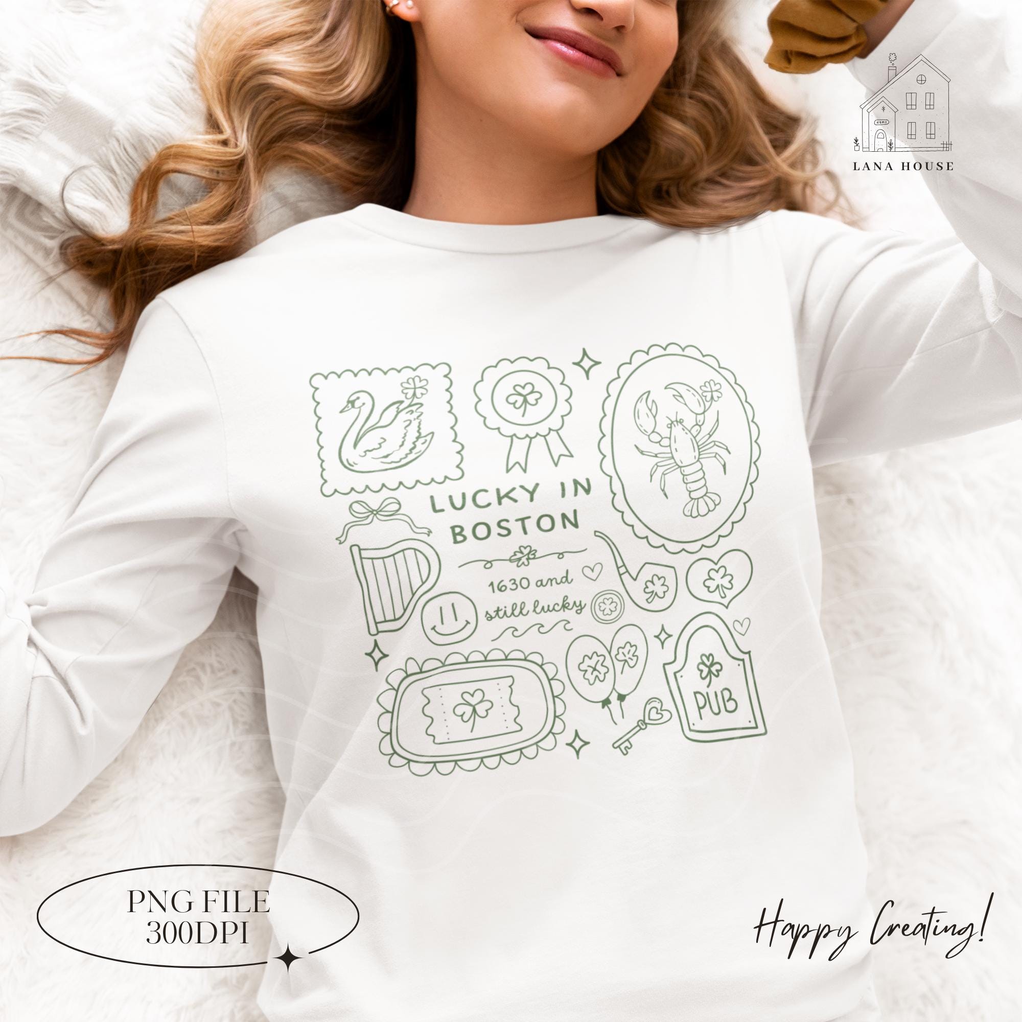 Lucky in Boston PNG | Boston St Patricks Day, MA Irish Shamrock ...