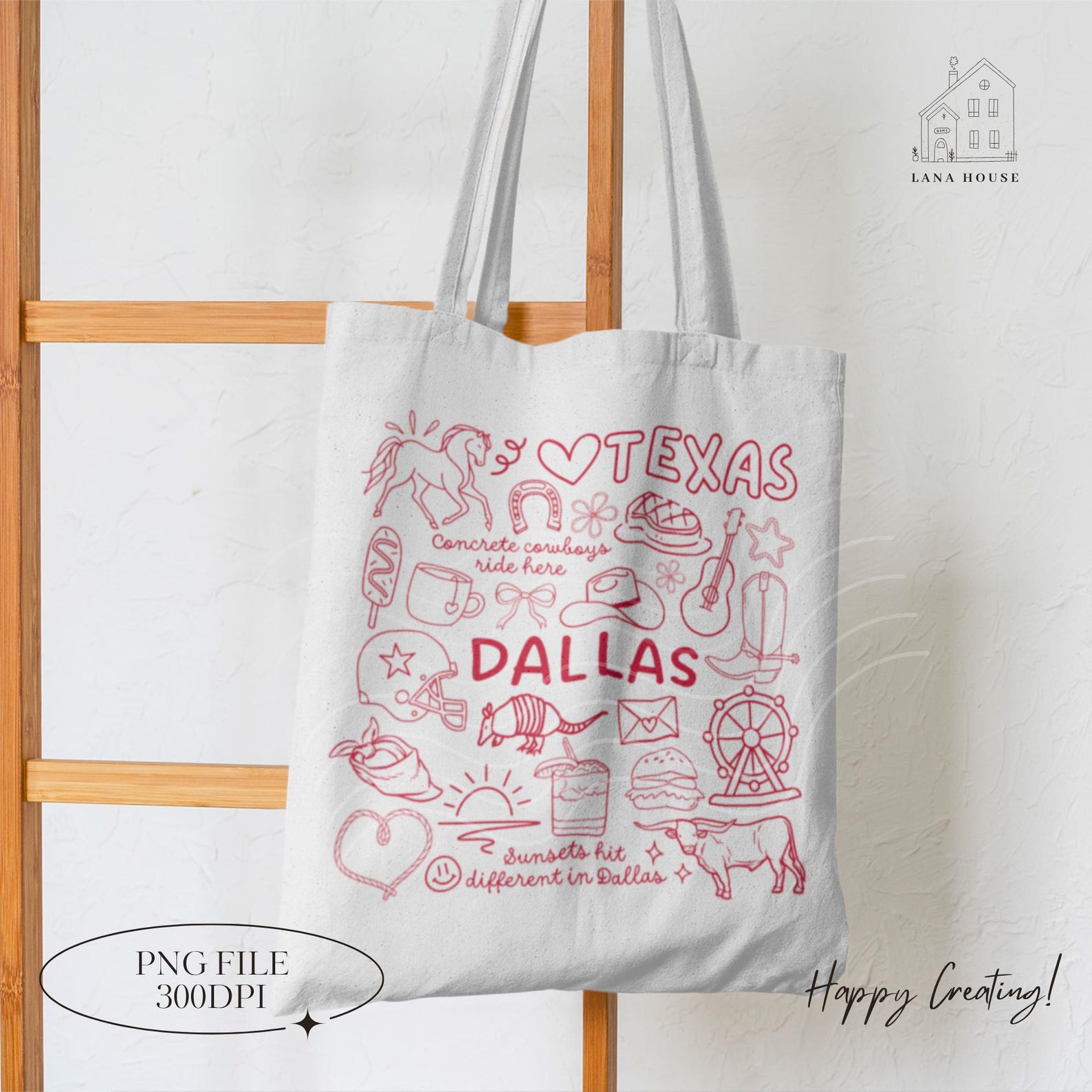 Dallas Icons, Texas Landmarks Png, PNG Files, I Love Dallas Shirt ...