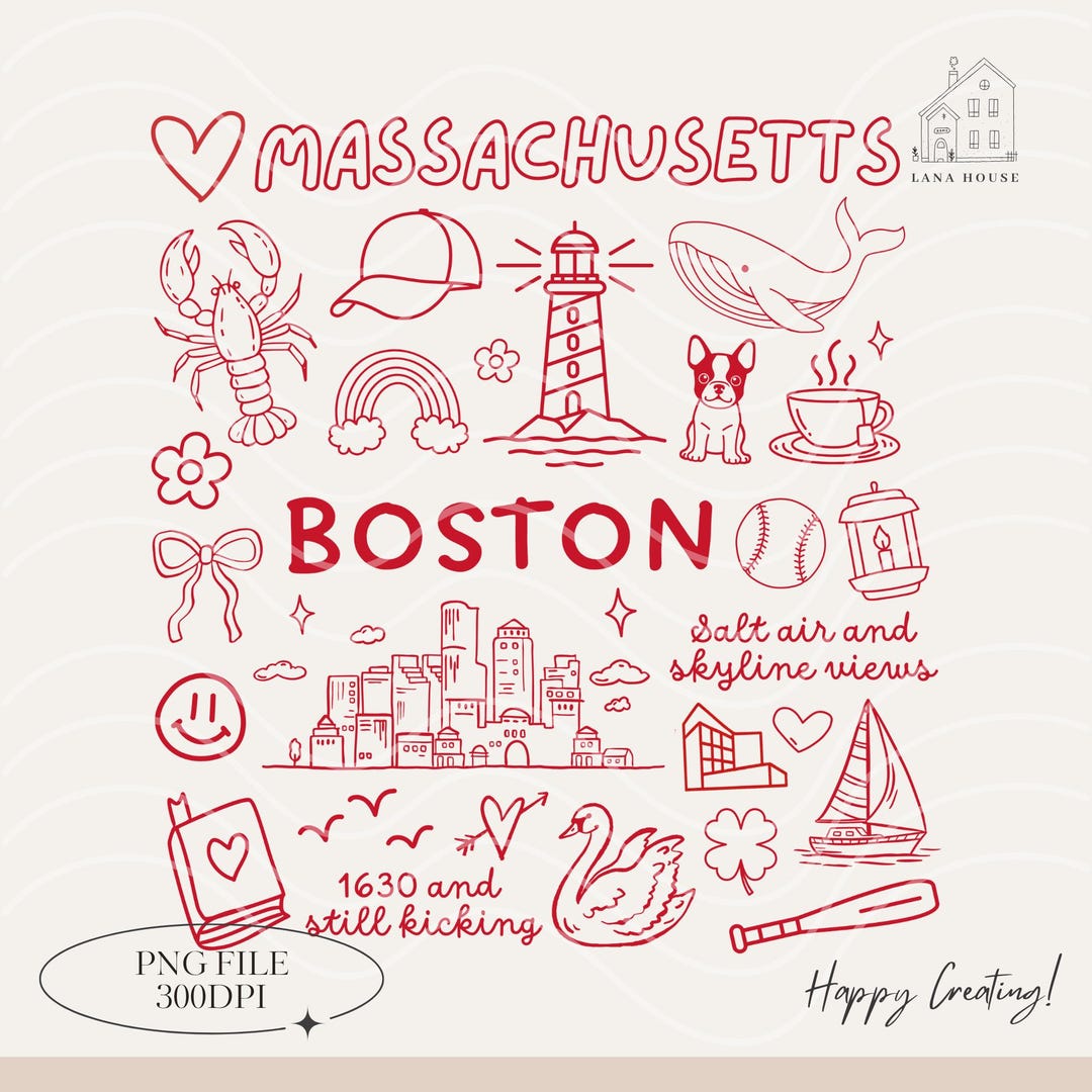 Boston Icons, Massachusetts Landmarks Png, PNG Files, I Love Boston ...