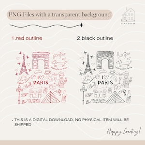 Paris Icons, Paris Landmarks Png, France Clipart, Eiffel Tower Png ...