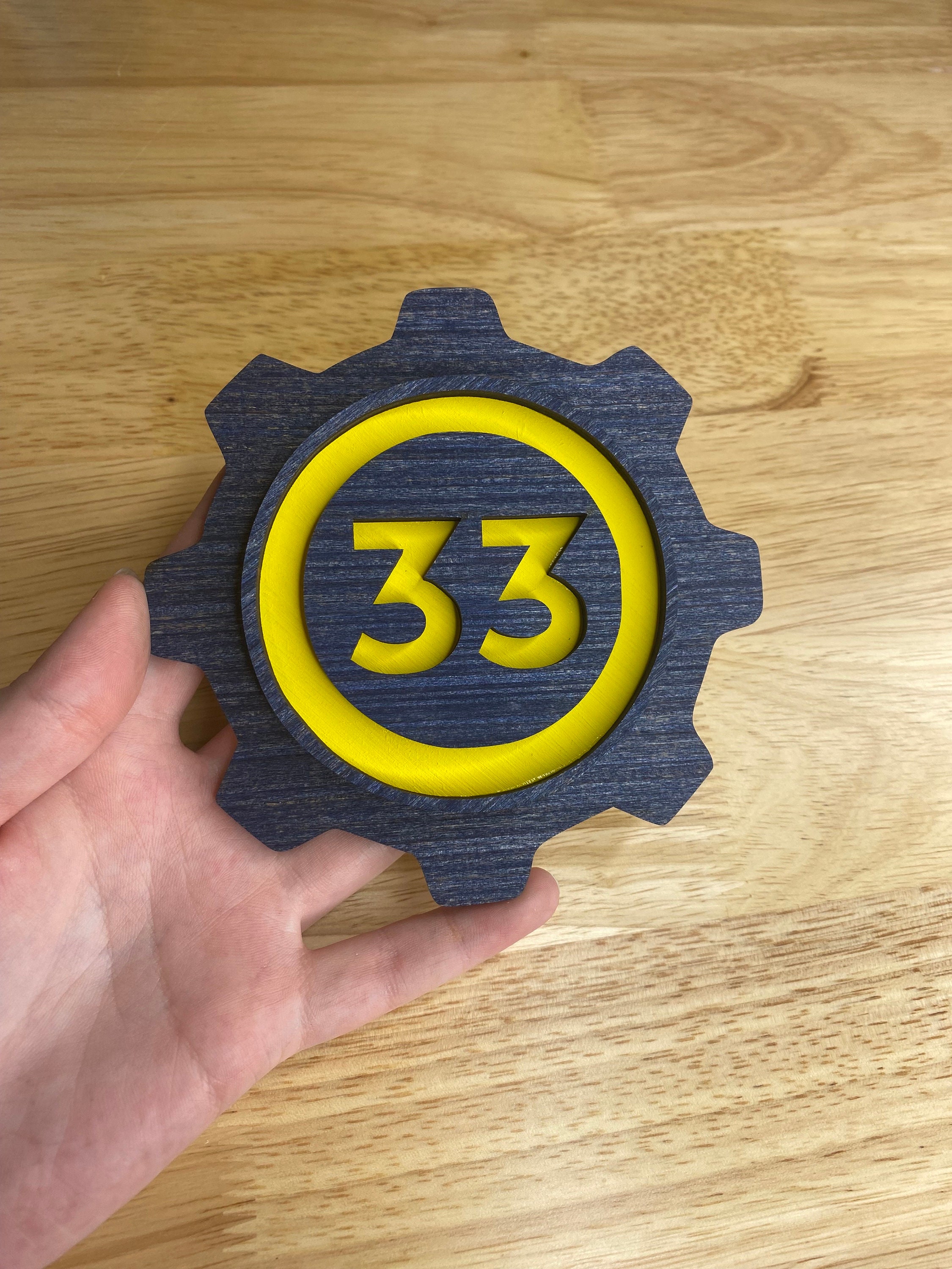 Fallout 4 Inspired Vault 33 Logo Sign Hand-painted Wooden Signage ...