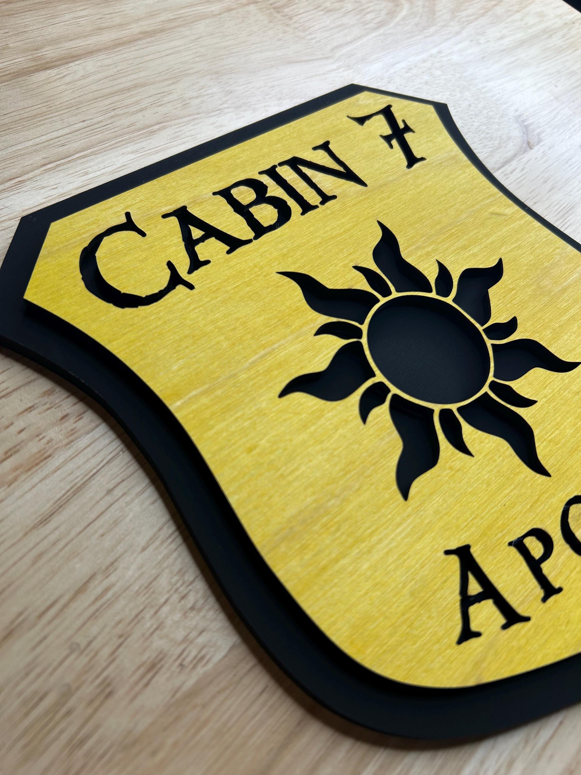 Cabin 7 Apollo Sign: Percy Jackson Inspired Stained Wooden Shield ...