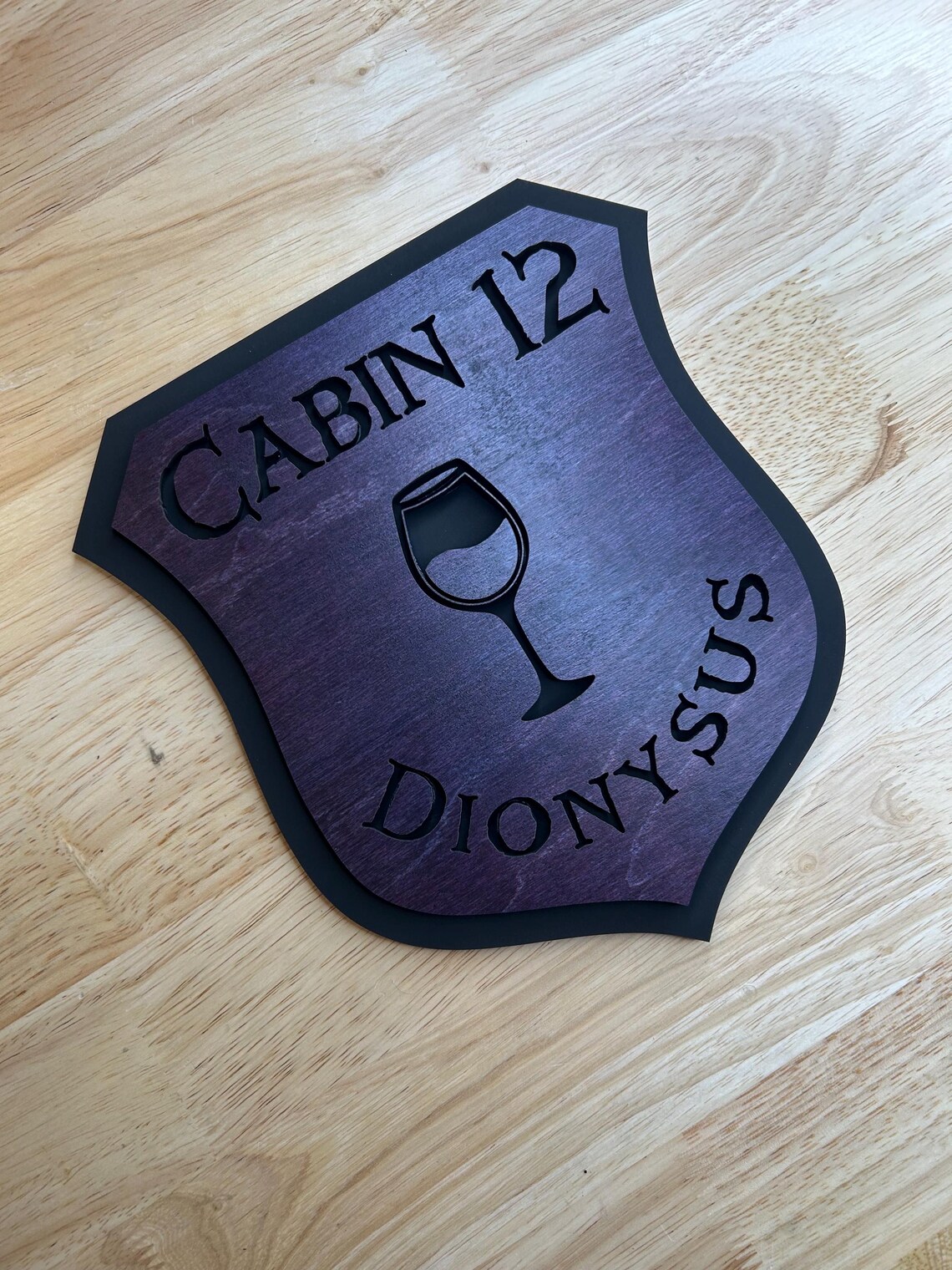 Cabin 12 Dionysus Sign: Percy Jackson Inspired Stained Wooden Shield ...