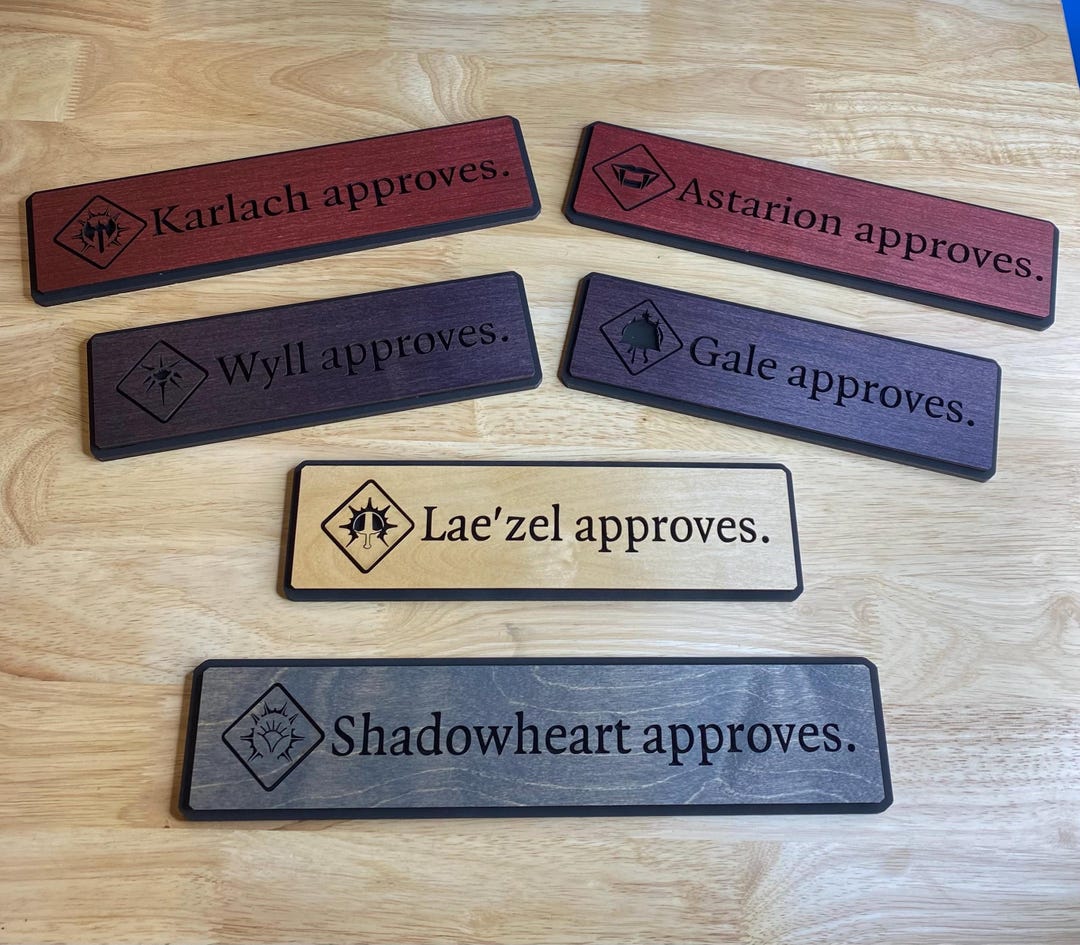 BG3 Inspired Companion Sign Set | Baldur's Gate 3 Wooden Sign Set of 6 ...
