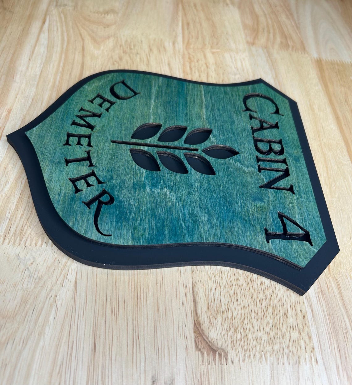 Cabin 4 Demeter Sign: Percy Jackson Inspired Stained Wooden Shield ...