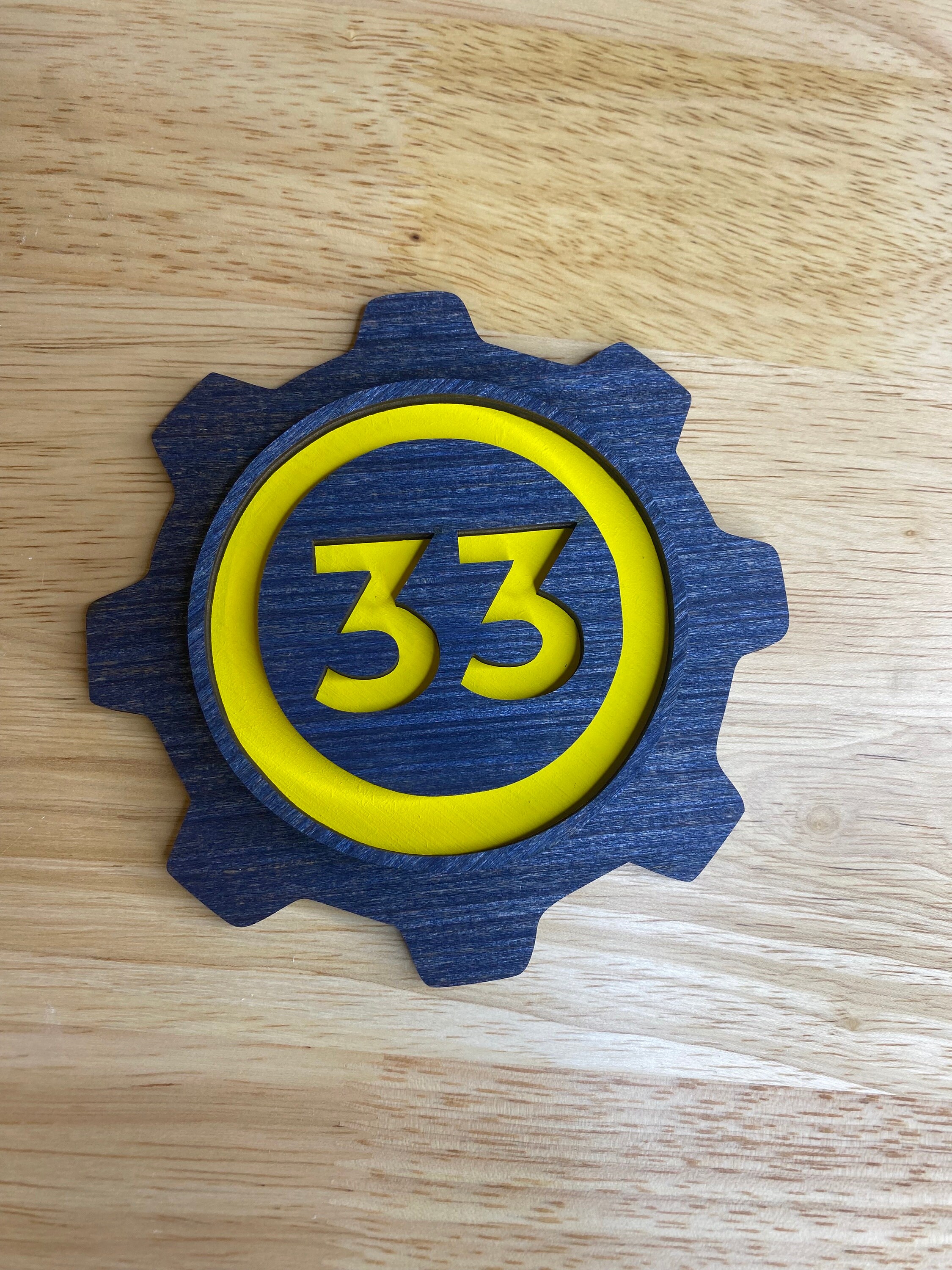Fallout 4 Inspired Vault 33 Logo Sign Hand-painted Wooden Signage ...