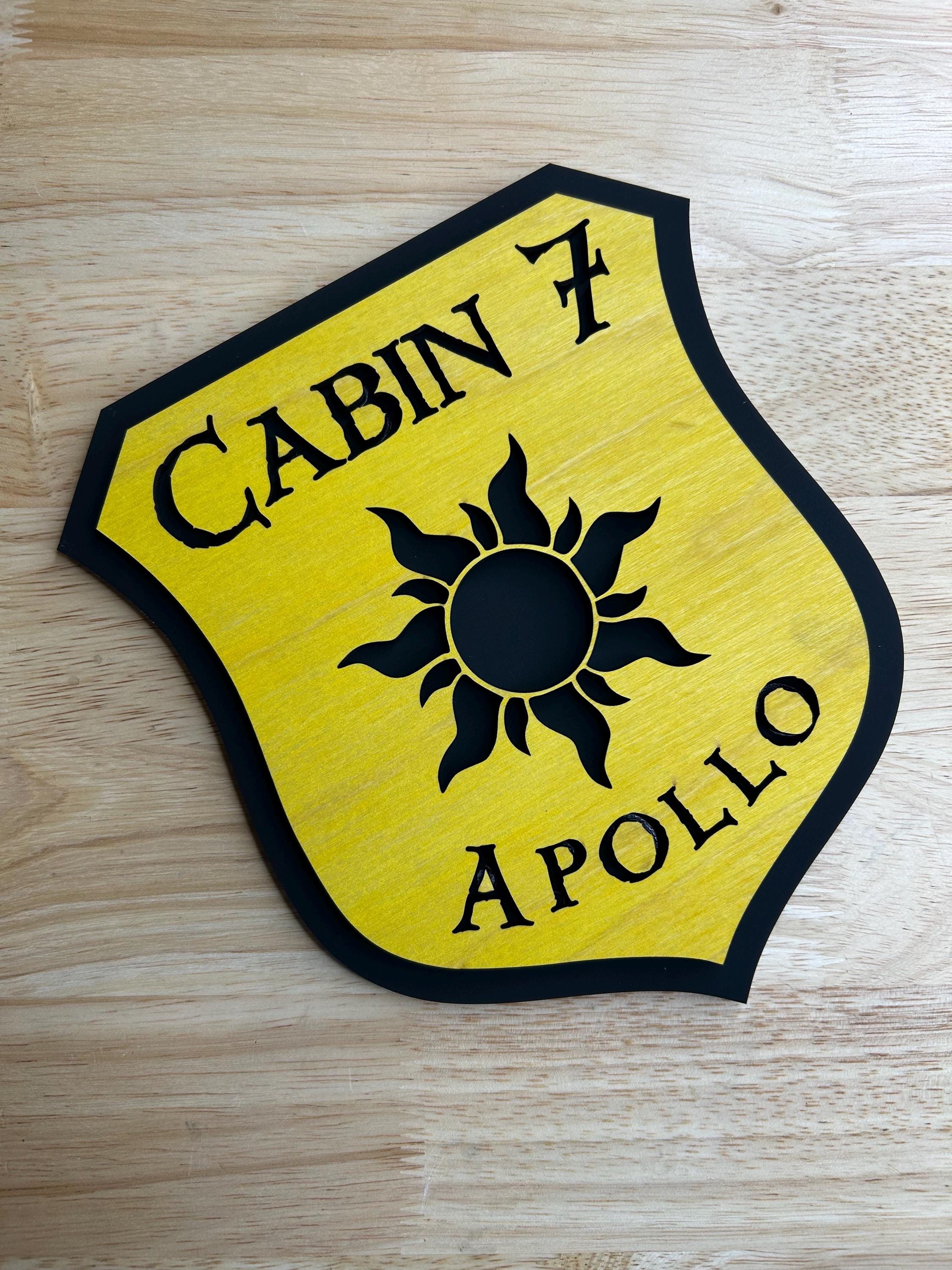Cabin 7 Apollo Sign: Percy Jackson Inspired Stained Wooden Shield ...