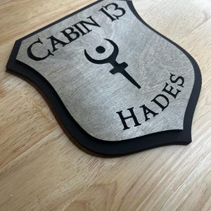 Cabin 13 Hades Sign: Percy Jackson Inspired, Stained Wooden Shield ...
