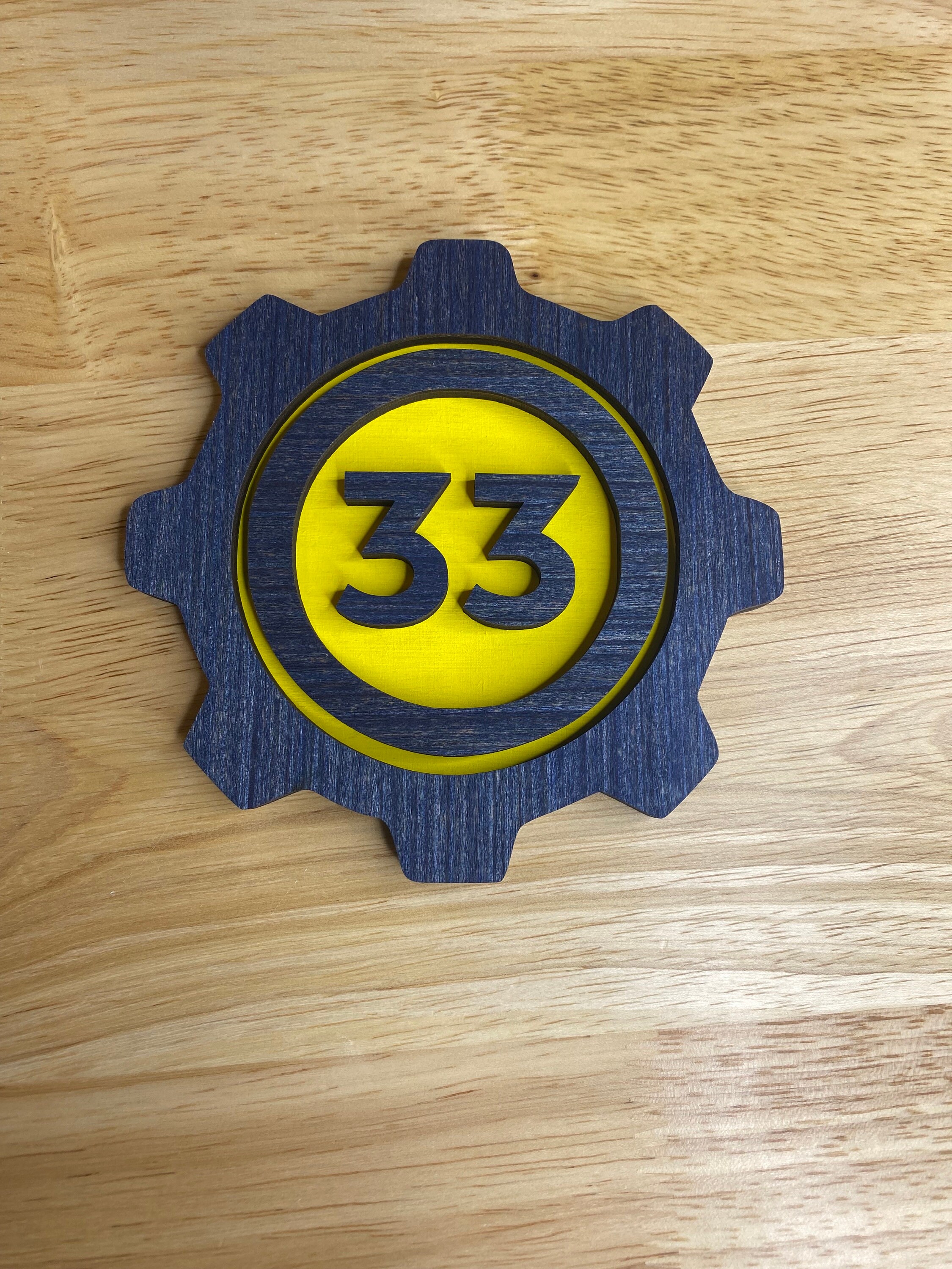 Fallout 4 Inspired Vault 33 Logo Sign Hand-painted Wooden Signage ...