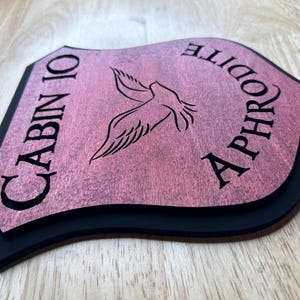 Cabin 10 Aphrodite Sign: Percy Jackson Inspired Stained Wooden Shield ...