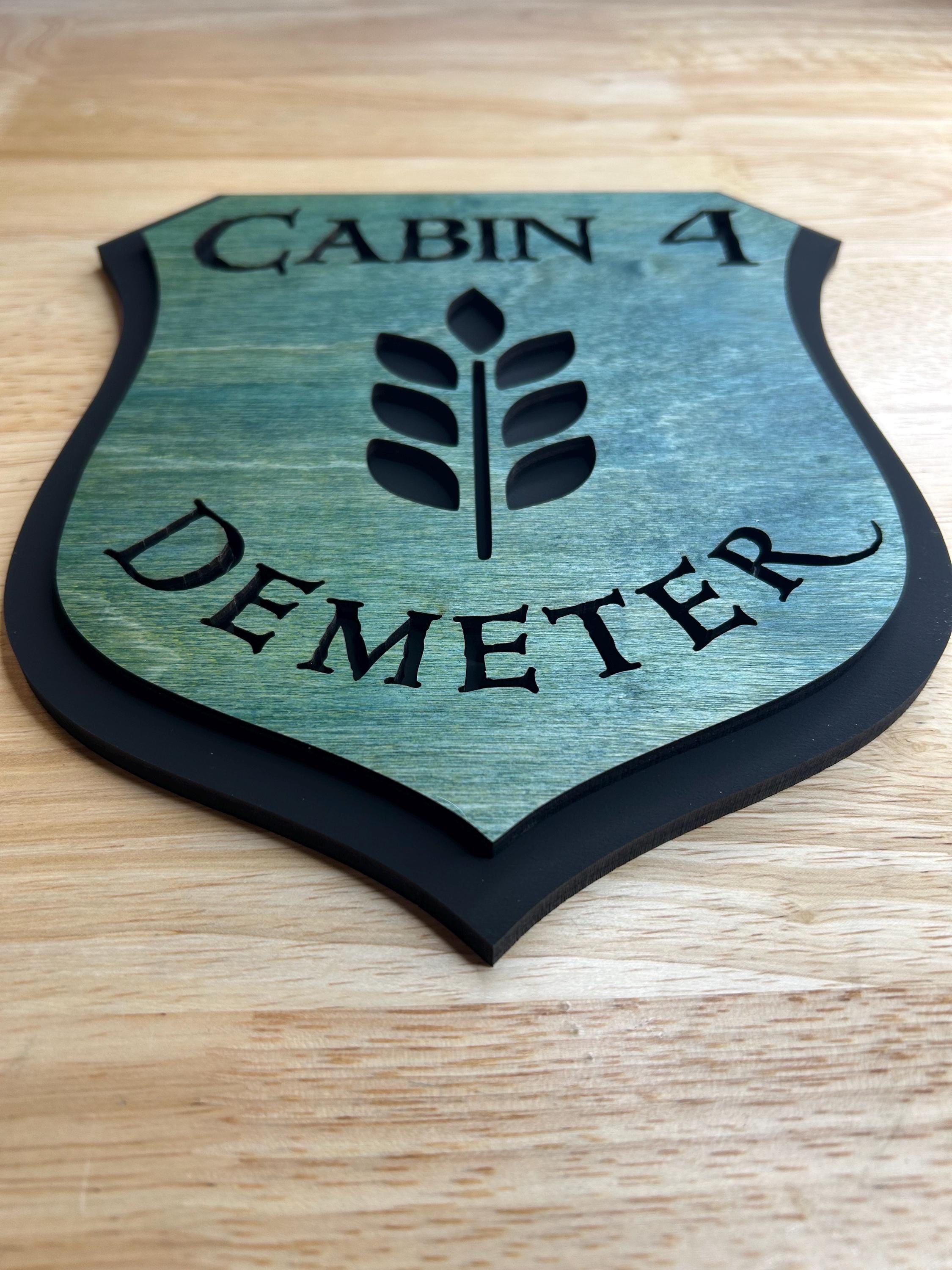 Cabin 4 Demeter Sign: Percy Jackson Inspired Stained Wooden Shield ...