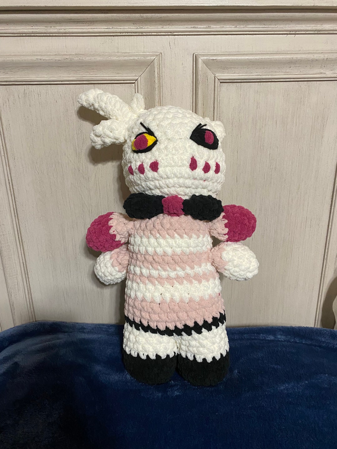 Angel Dust Inspired Crochet Plushie Handmade Amigurimi Hazbin Hotel ...