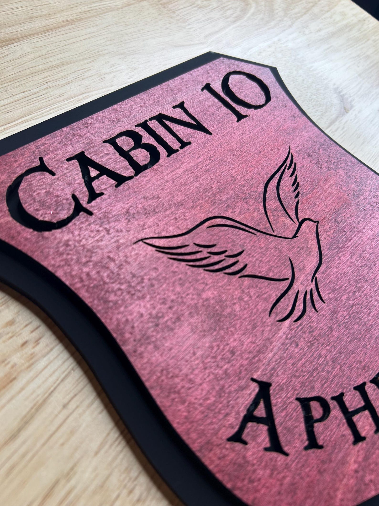Cabin 10 Aphrodite Sign: Percy Jackson Inspired Stained Wooden Shield ...