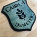 Cabin 4 Demeter Sign: Percy Jackson Inspired Stained Wooden Shield ...