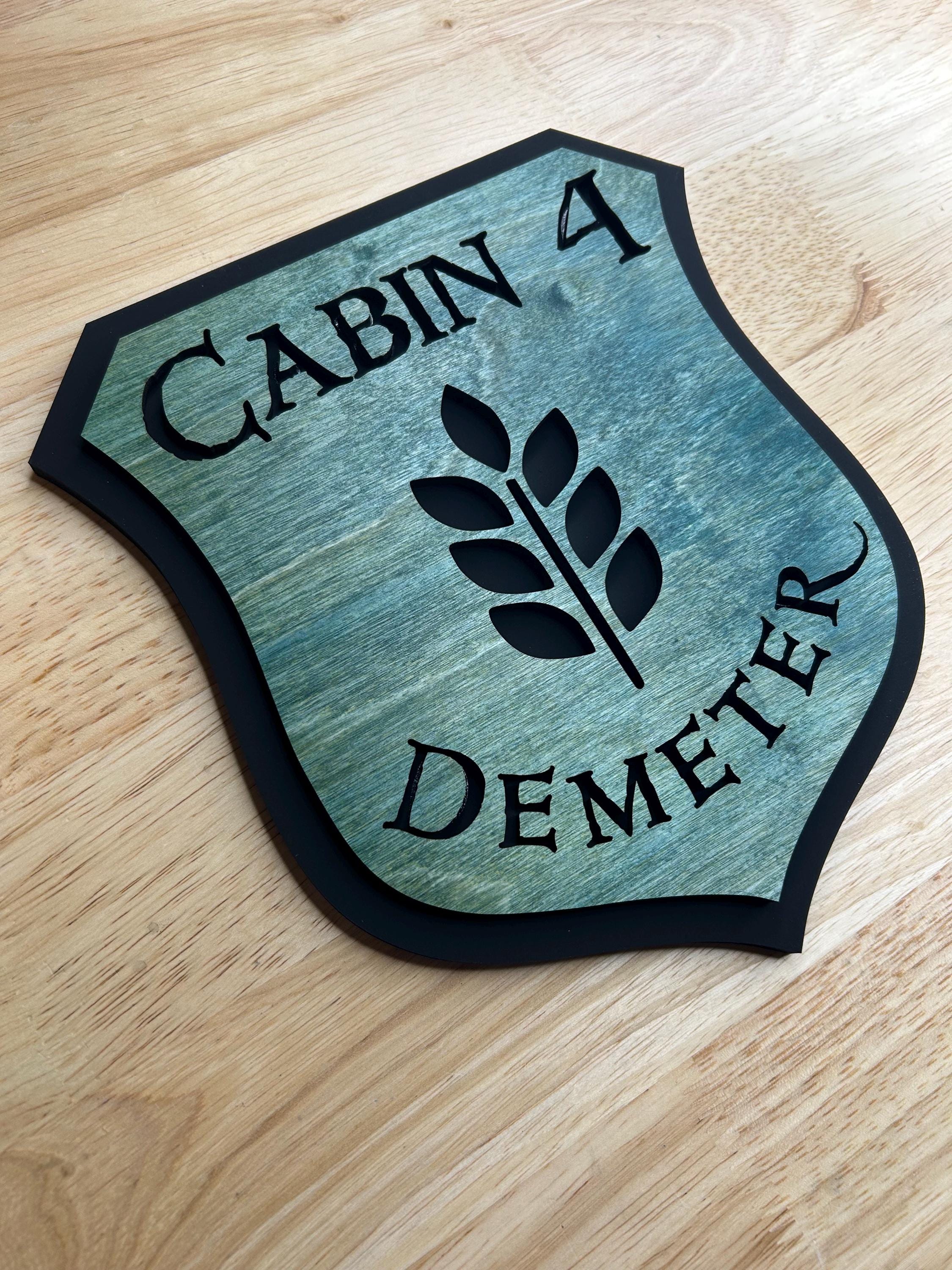 Cabin 4 Demeter Sign: Percy Jackson Inspired Stained Wooden Shield ...