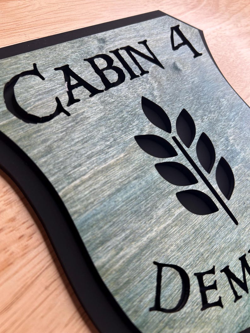 Cabin 4 Demeter Sign: Percy Jackson Inspired Stained Wooden Shield ...