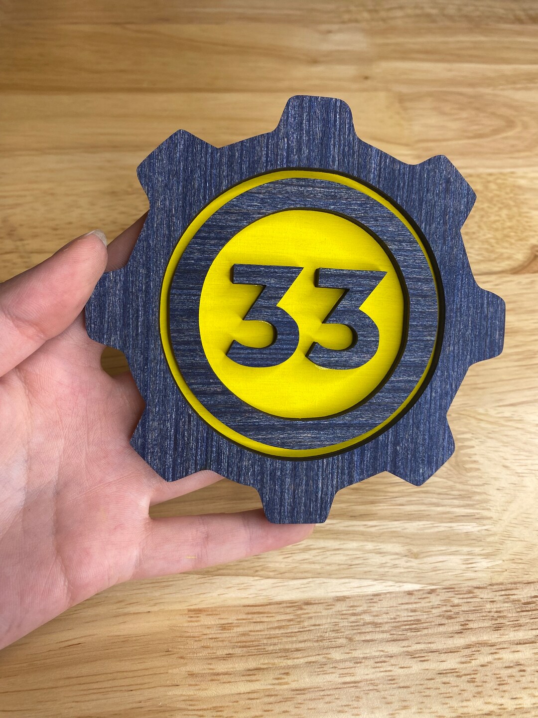 Fallout 4 Inspired Vault 33 Logo Sign Hand-painted Wooden Signage ...