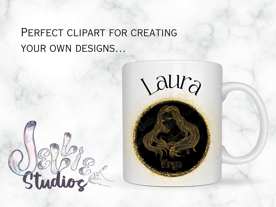 Zodiac Sign Clipart Bundle PNG, Watercolour Astrology Images for ...