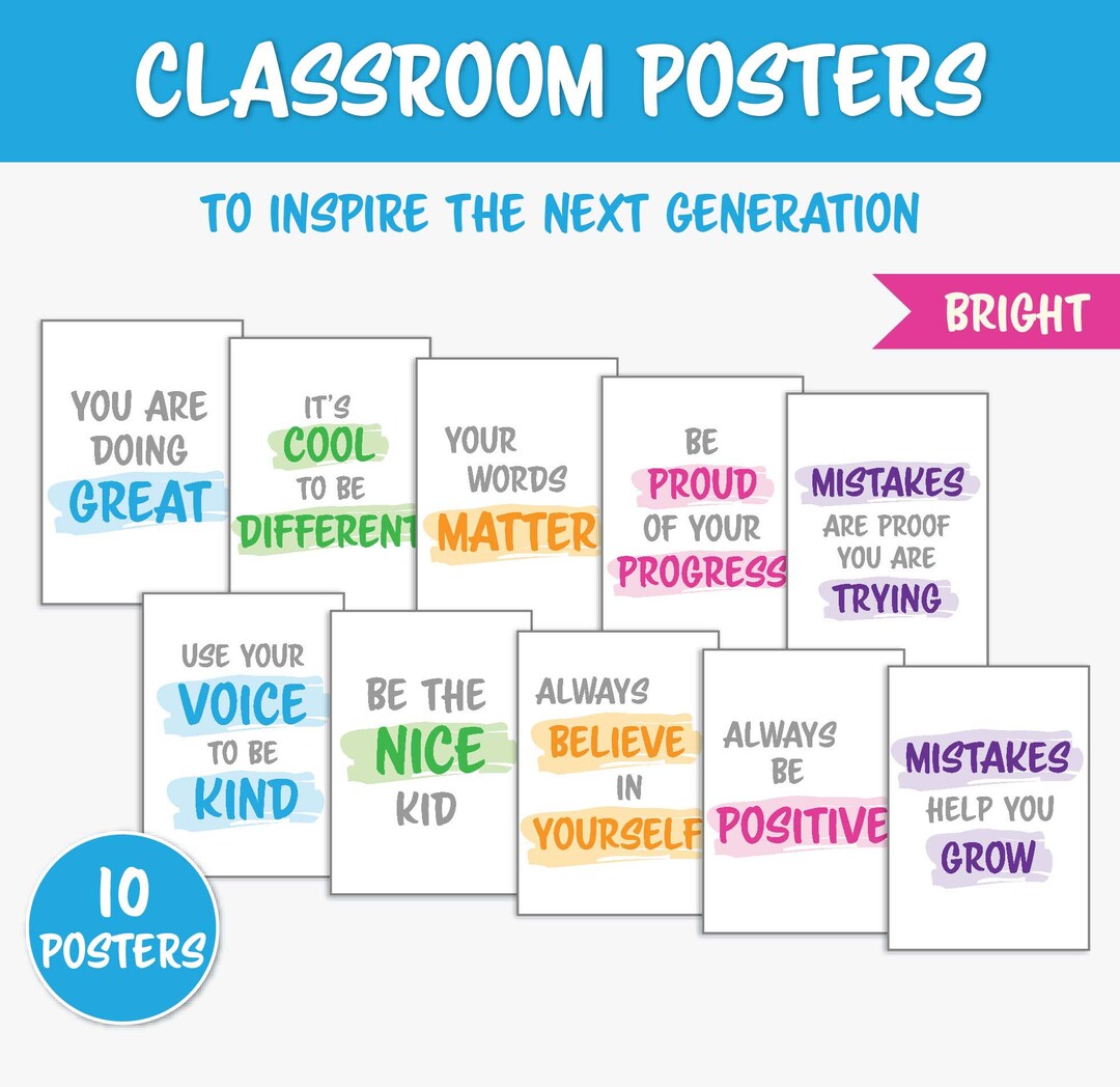 Classroom Posters Inspirational Quotes Digital Printables Classroom ...