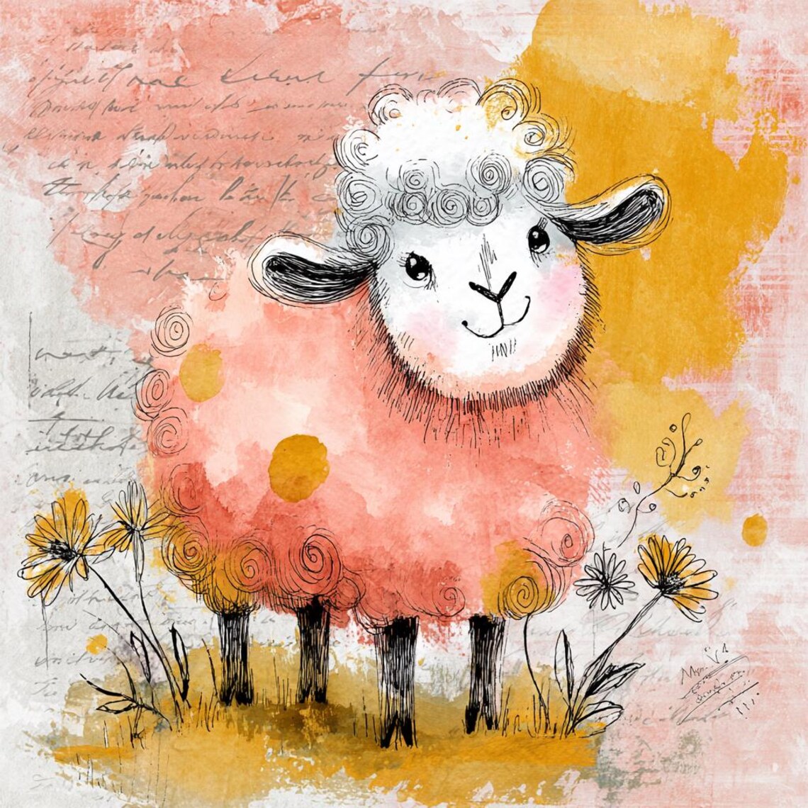 Rainbow Sheep Watercolor Clipart: 10 JPG Illustrations for Scrapbooking ...