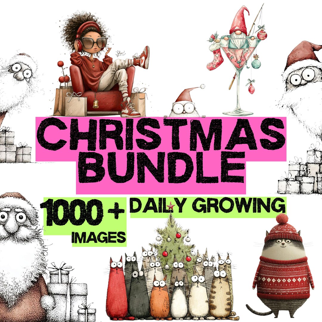 1000+ Christmas Clipart Bundle : Whimsical Holiday Art for Crafters ...