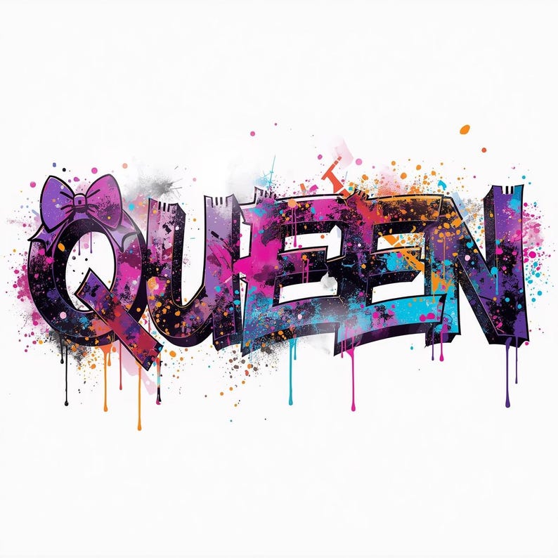 15 Queen Graffiti Clipart: Girl Boss Pink Bow PNG (digital Download ...