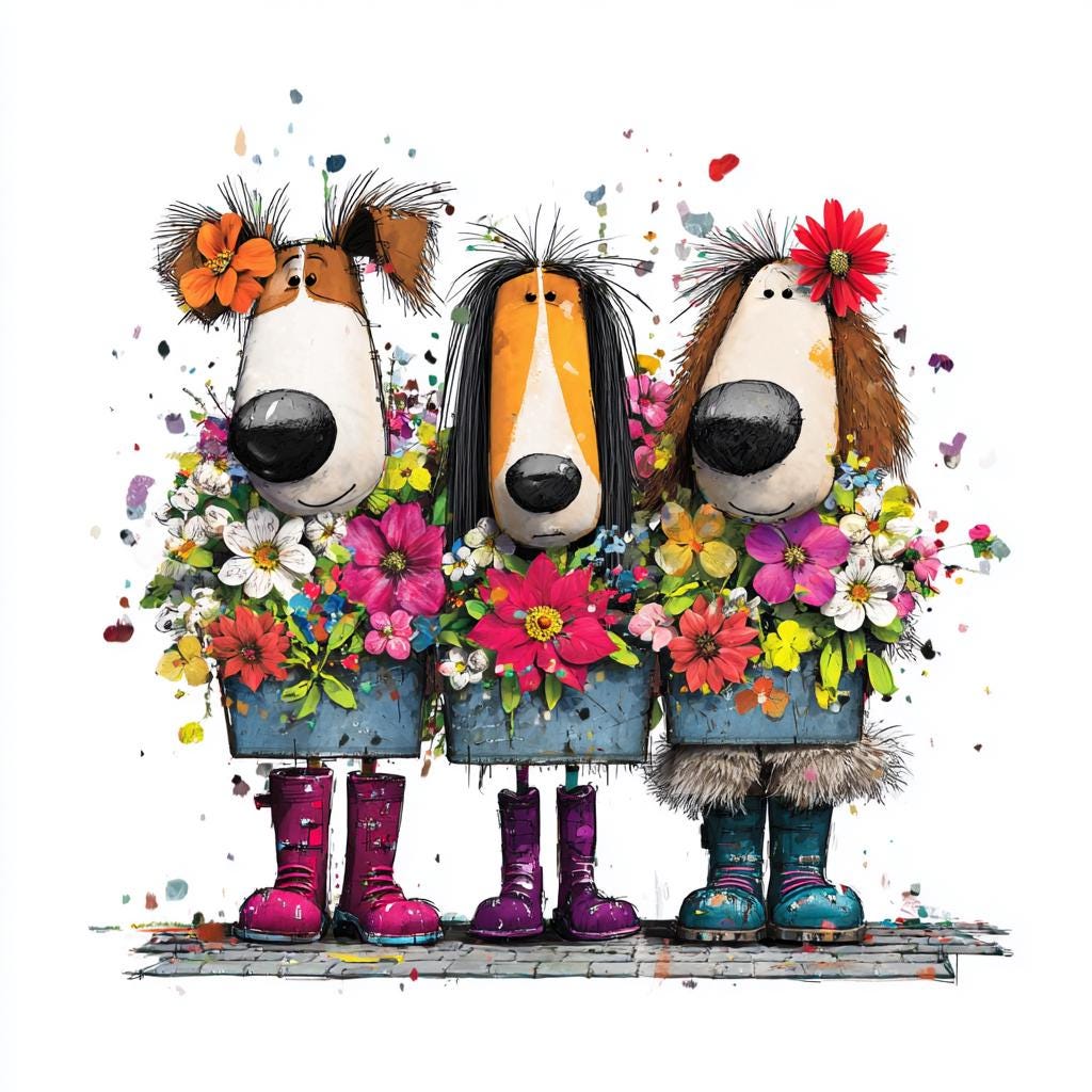 20 Floral Dog Clipart Watercolor Puppy Flower Crown PNG Sublimation ...