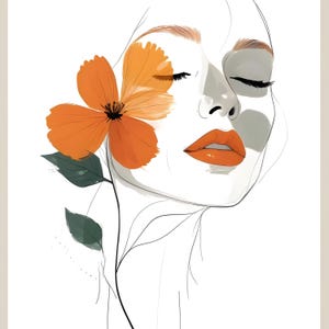 Floral Woman Face Clipart Colorful Abstract 10 High Res Watercolor