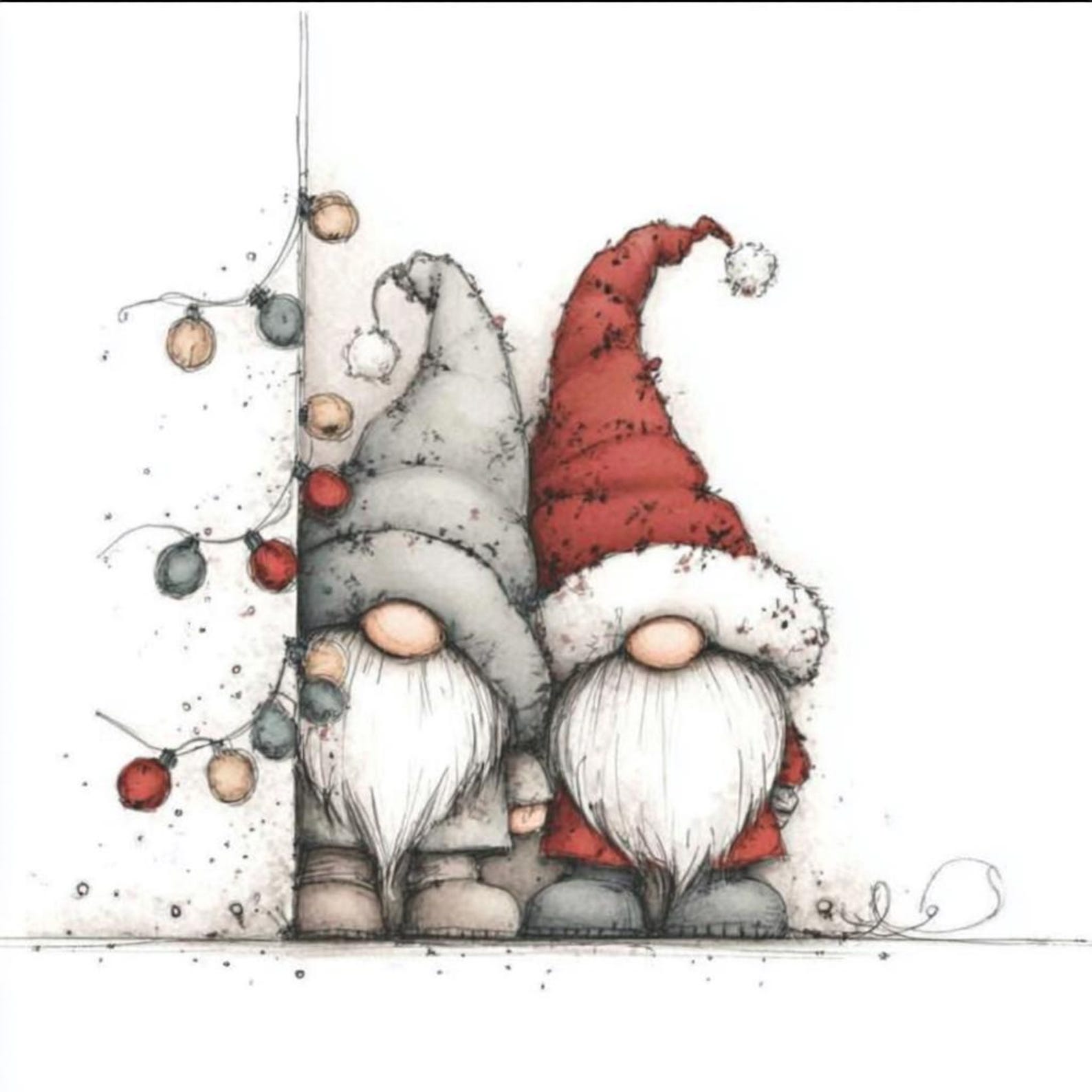 15 Little Christmas Gnomes Clipart: Pastel Festive Winter PNG Files - Etsy