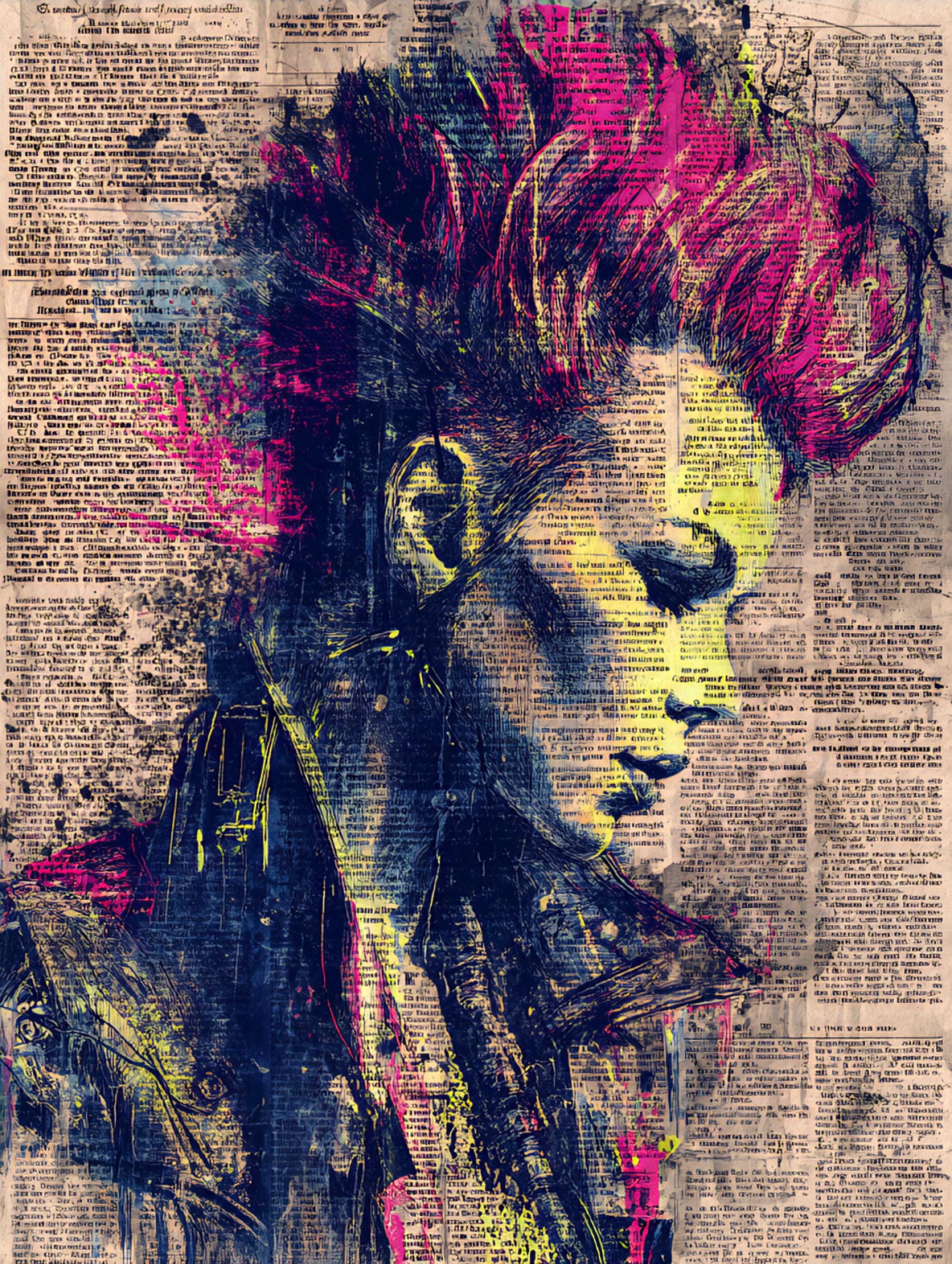 15 Graffiti Music Pop Art Print: Urban Newspaper Collage (digital ...