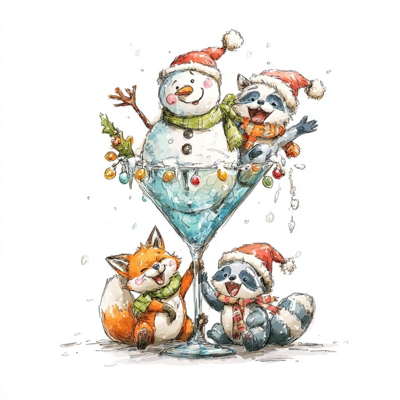20 Quirky Snowman Clipart: Christmas Winter Holiday JPG - Etsy