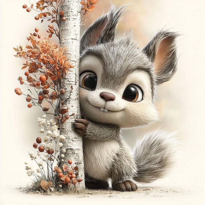 15 Autumn Safari Animal Clipart (JPG) : Whimsical Nursery Friends for ...