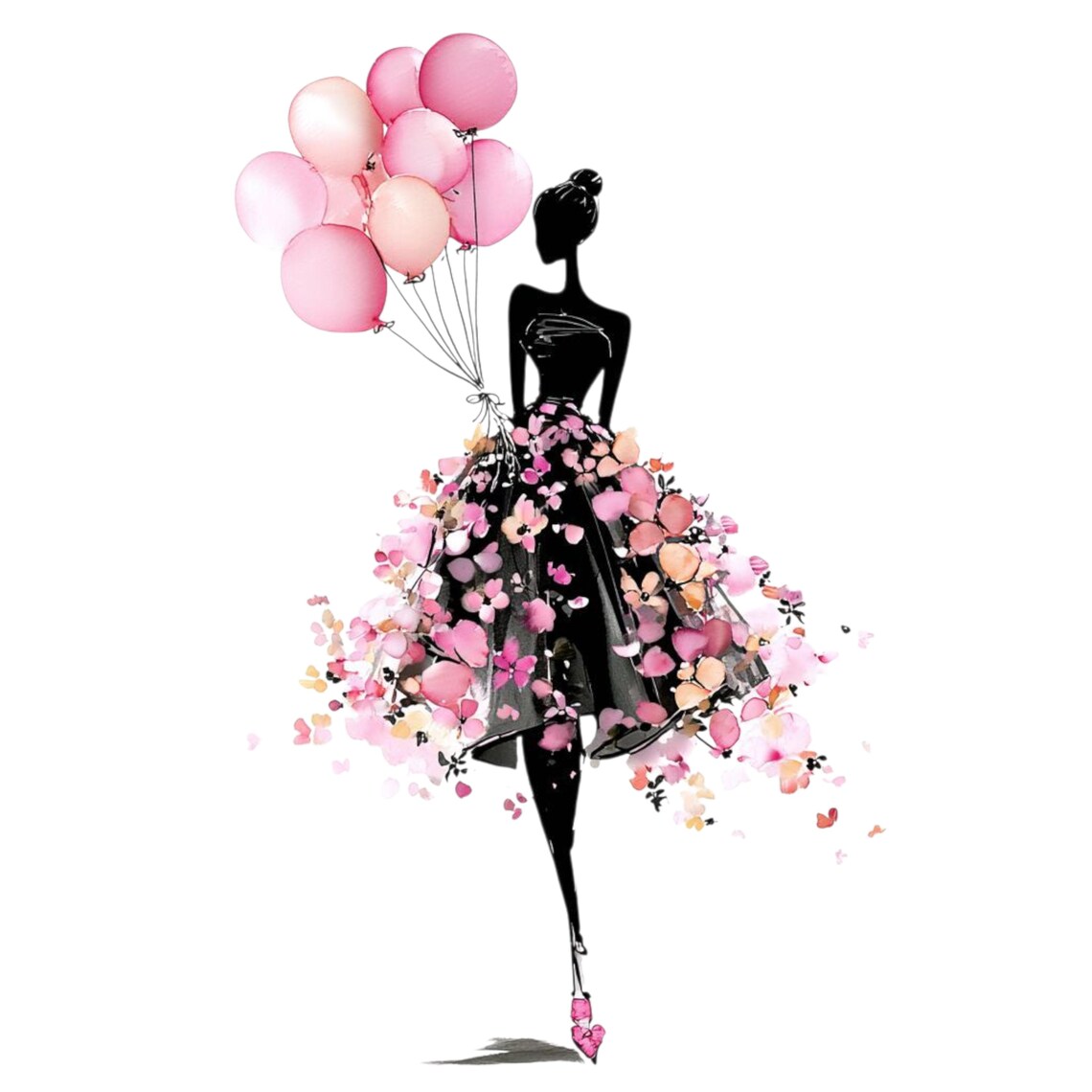 25 Celebration Fashion Lady Clipart (PNG JPG) : Elegant Party Girl Art ...