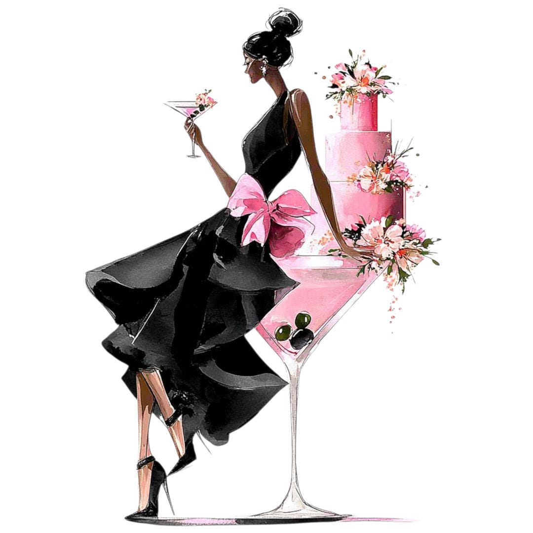 25 Celebration Fashion Lady Clipart (PNG JPG) : Elegant Party Girl Art ...