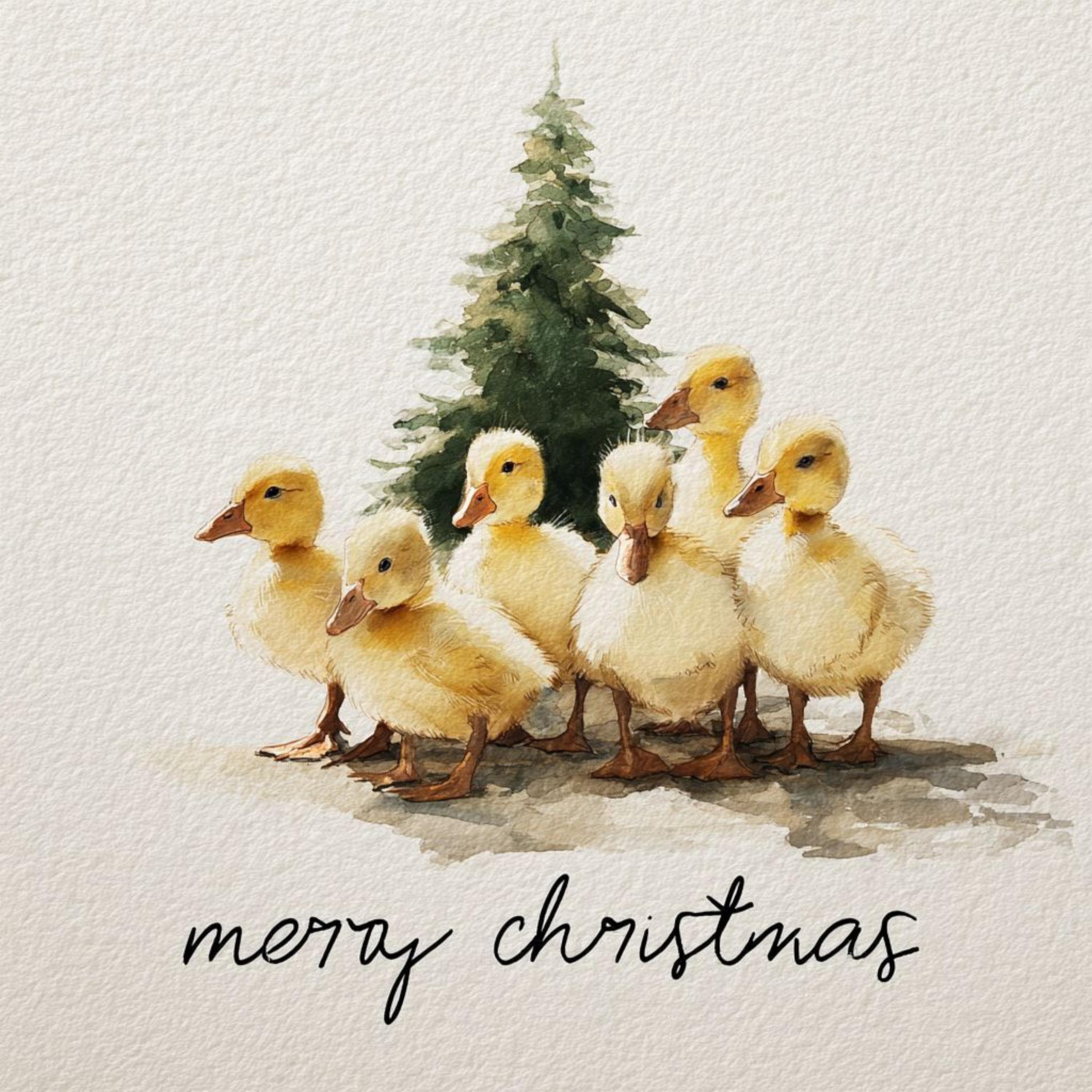 12 Christmas Duckling Clipart (JPG) : Whimsical Holiday Art for Card ...