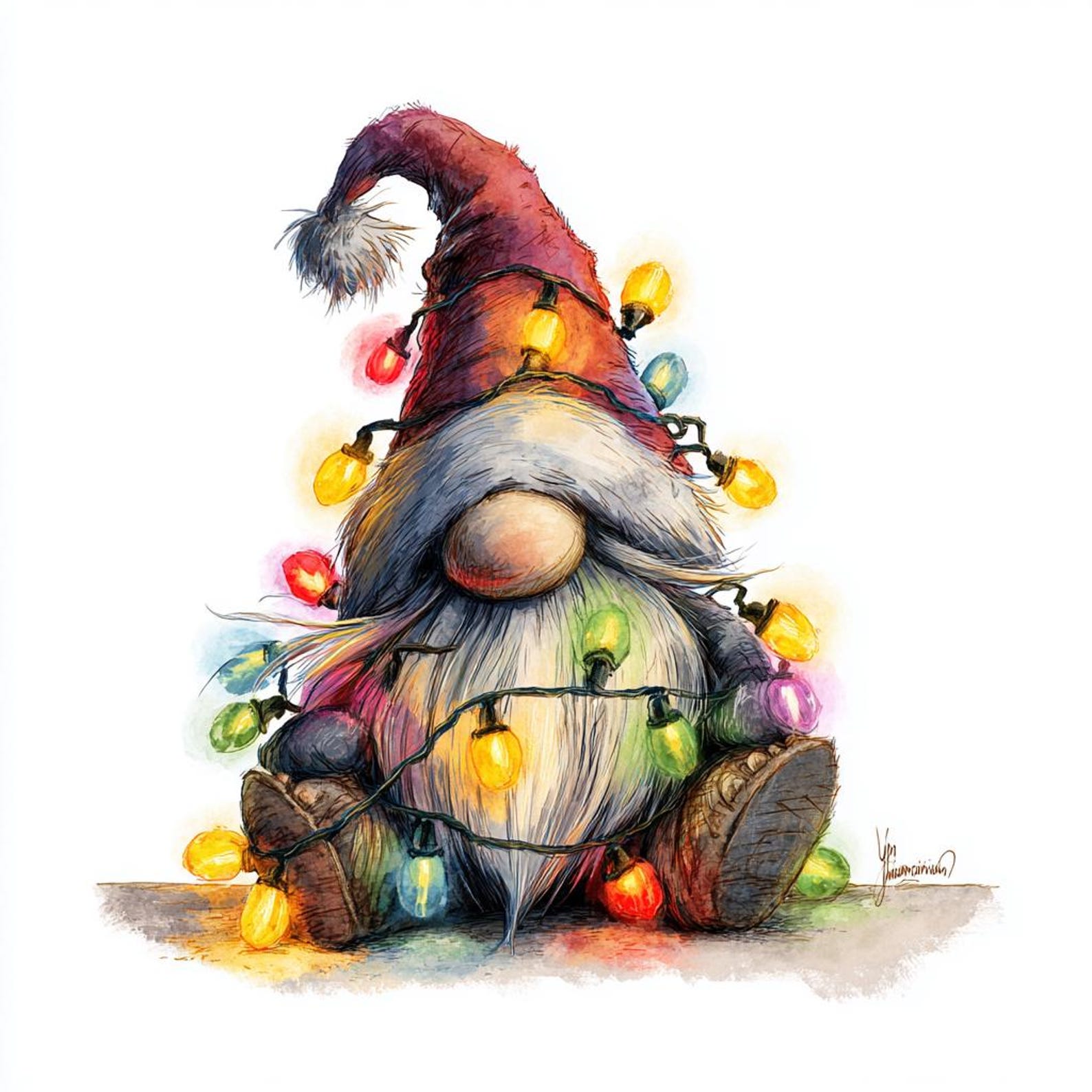 15 Little Christmas Gnomes Clipart: Pastel Festive Winter PNG Files - Etsy