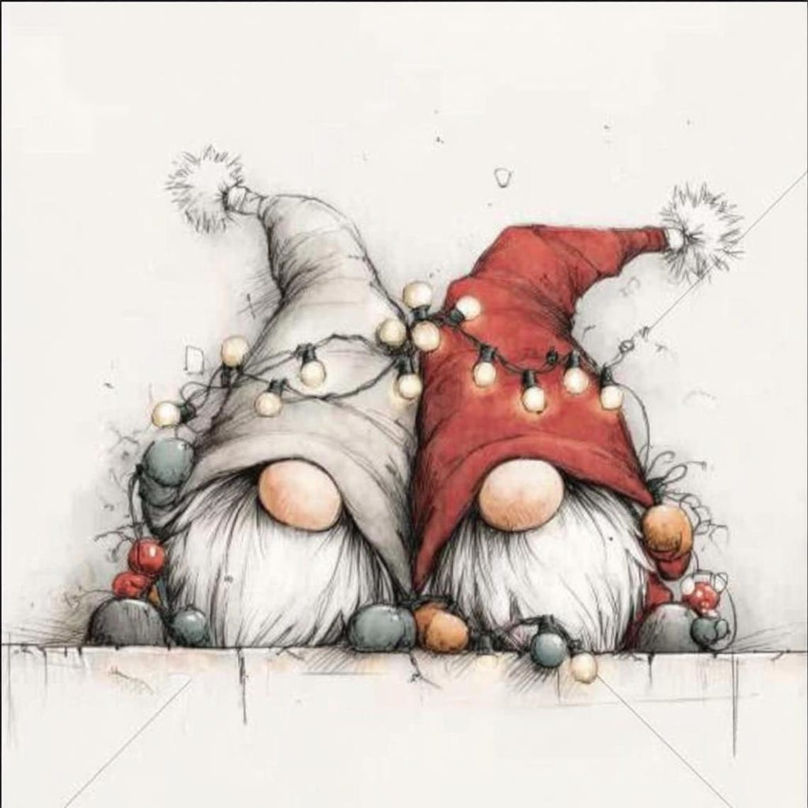 15 Little Christmas Gnomes Clipart: Pastel Festive Winter PNG Files - Etsy