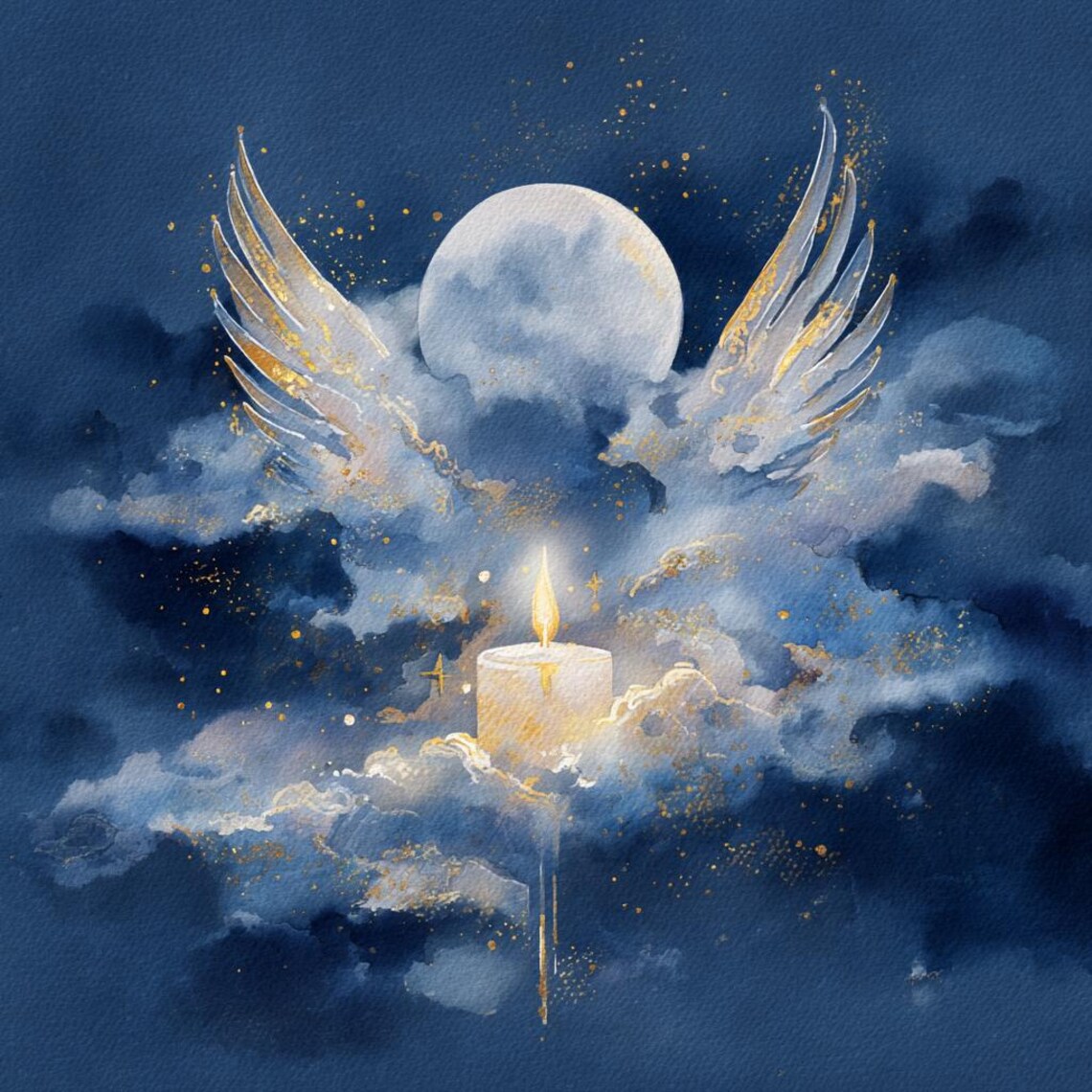 12 Guiding Light Clipart (JPG) : Angel Candles ,feathers for Spiritual ...