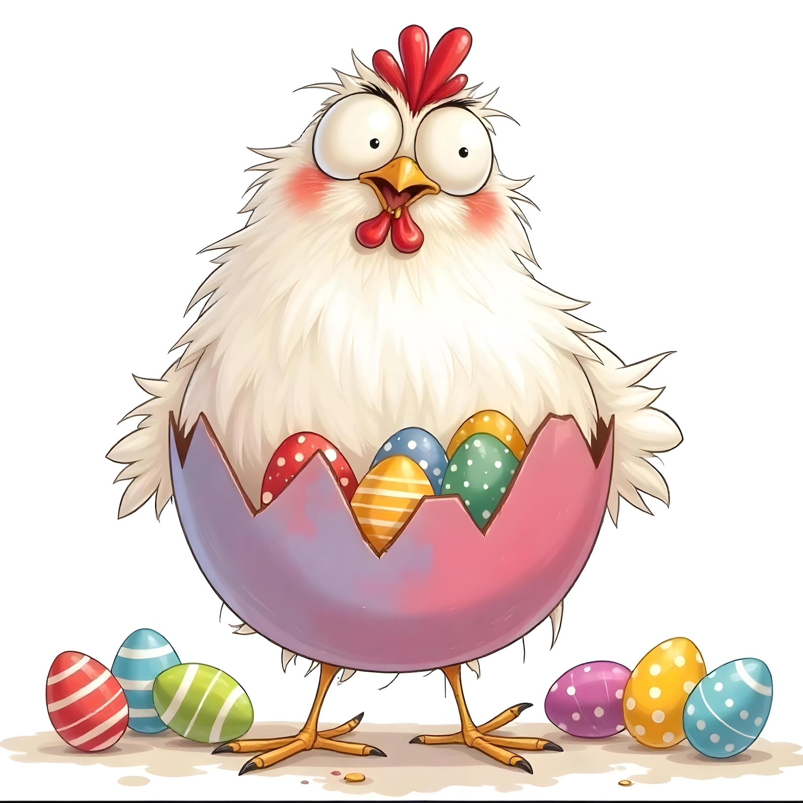 12 Quirky Easter Chick Clip Art, Watercolor Clipart JPG, Junk Journal ...