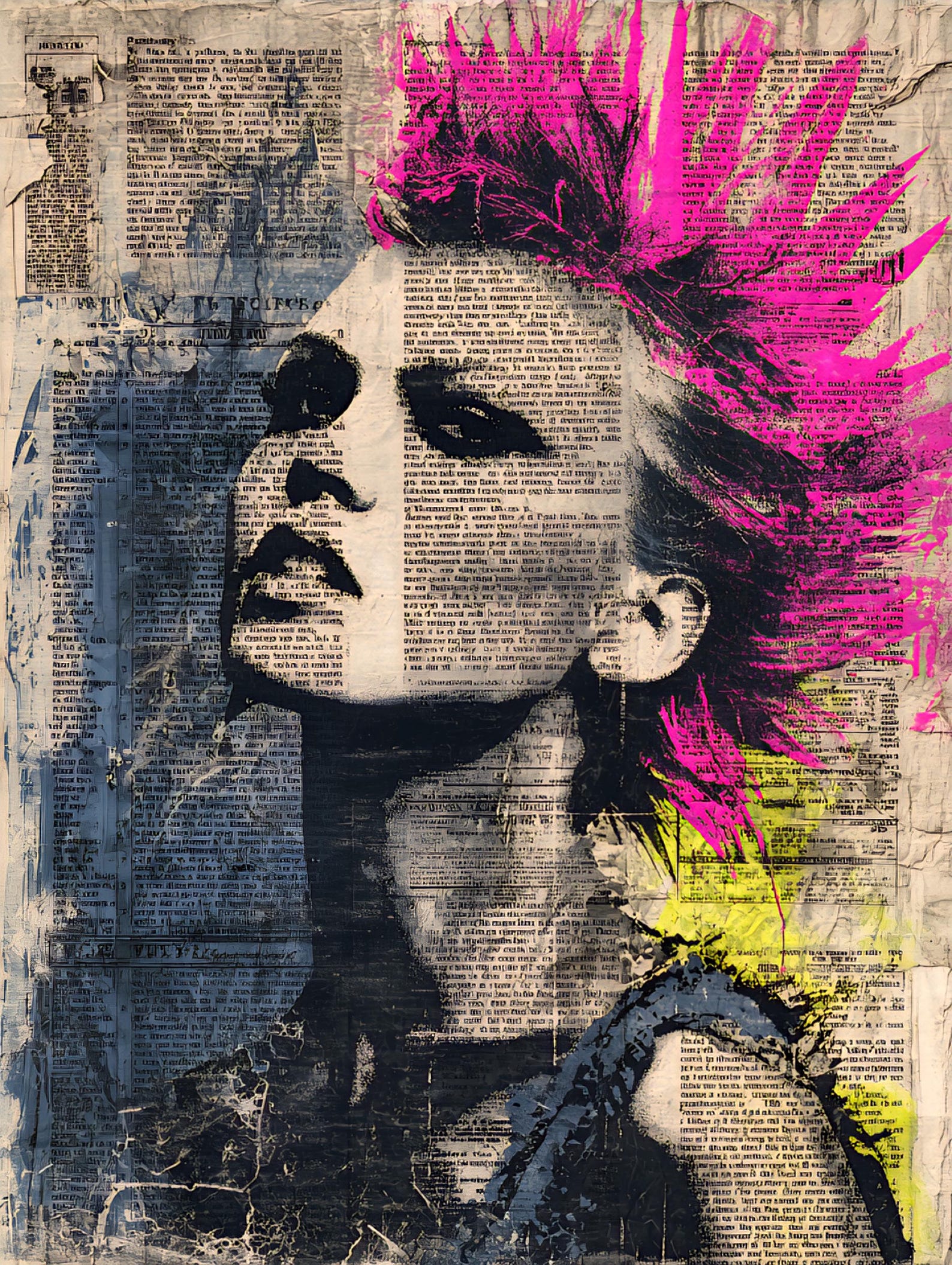 15 Graffiti Music Pop Art Print: Urban Newspaper Collage (digital ...