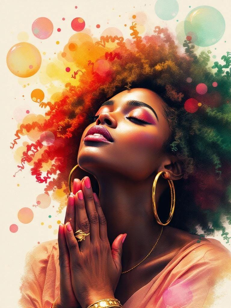 12 Praying Woman Faces (JPG) : Spiritual Watercolor Faith Art for ...