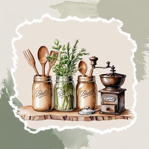 Farmhouse Kitchen Art Prints: Vintage Rustic Culinary Decor (digital ...