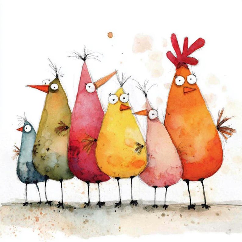 15 Watercolor Quirky Bird Clipart PNG Bundle for ,sublimation & Fantasy ...