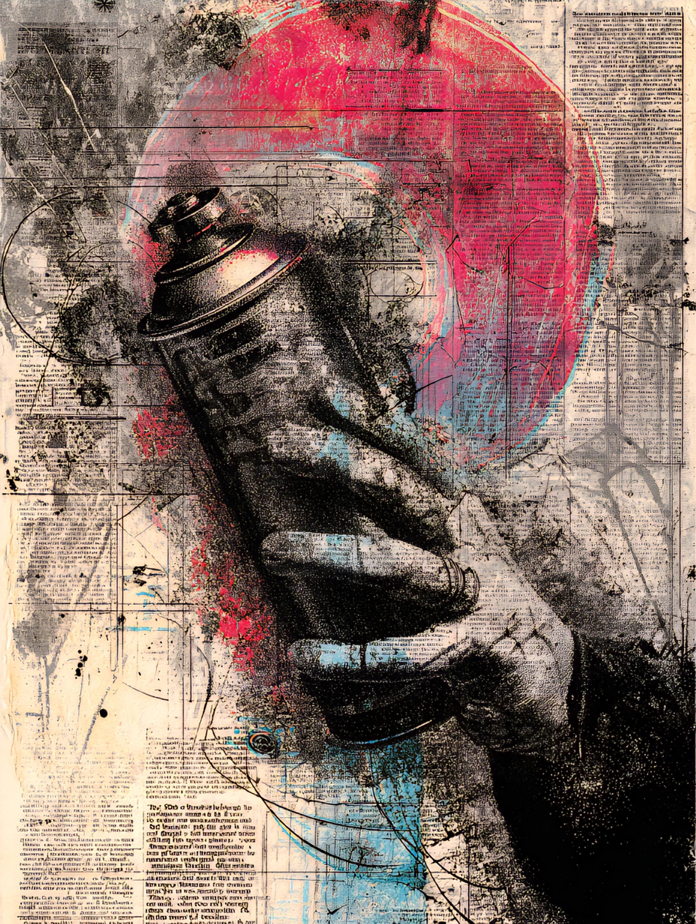 15 Graffiti Music Pop Art Print: Urban Newspaper Collage (digital ...