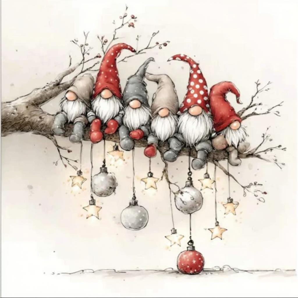 15 Little Christmas Gnomes Clipart: Pastel Festive Winter PNG Files - Etsy