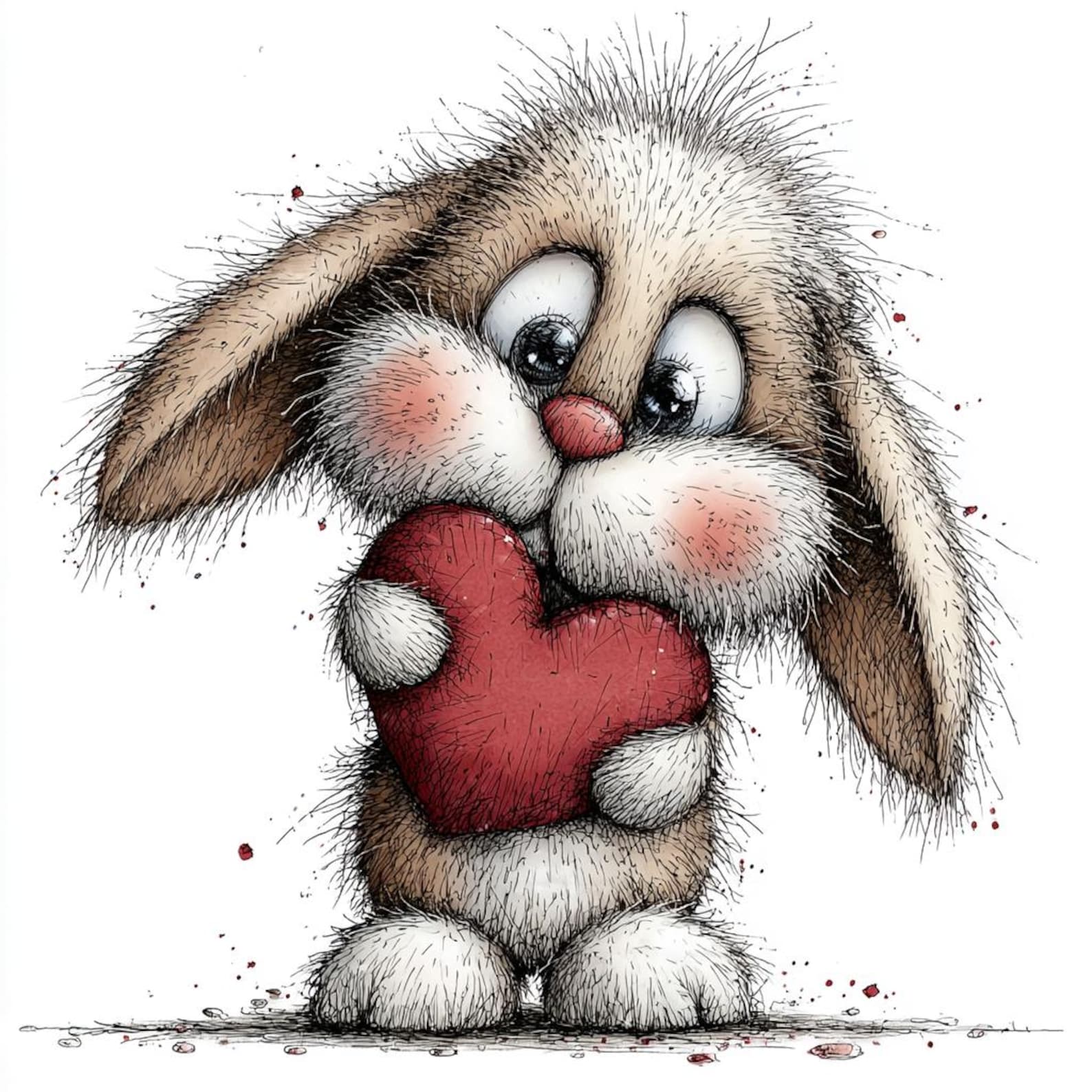 35 Valentine Animal Clipart Heart Balloon Graphics Junk Journal Card ...