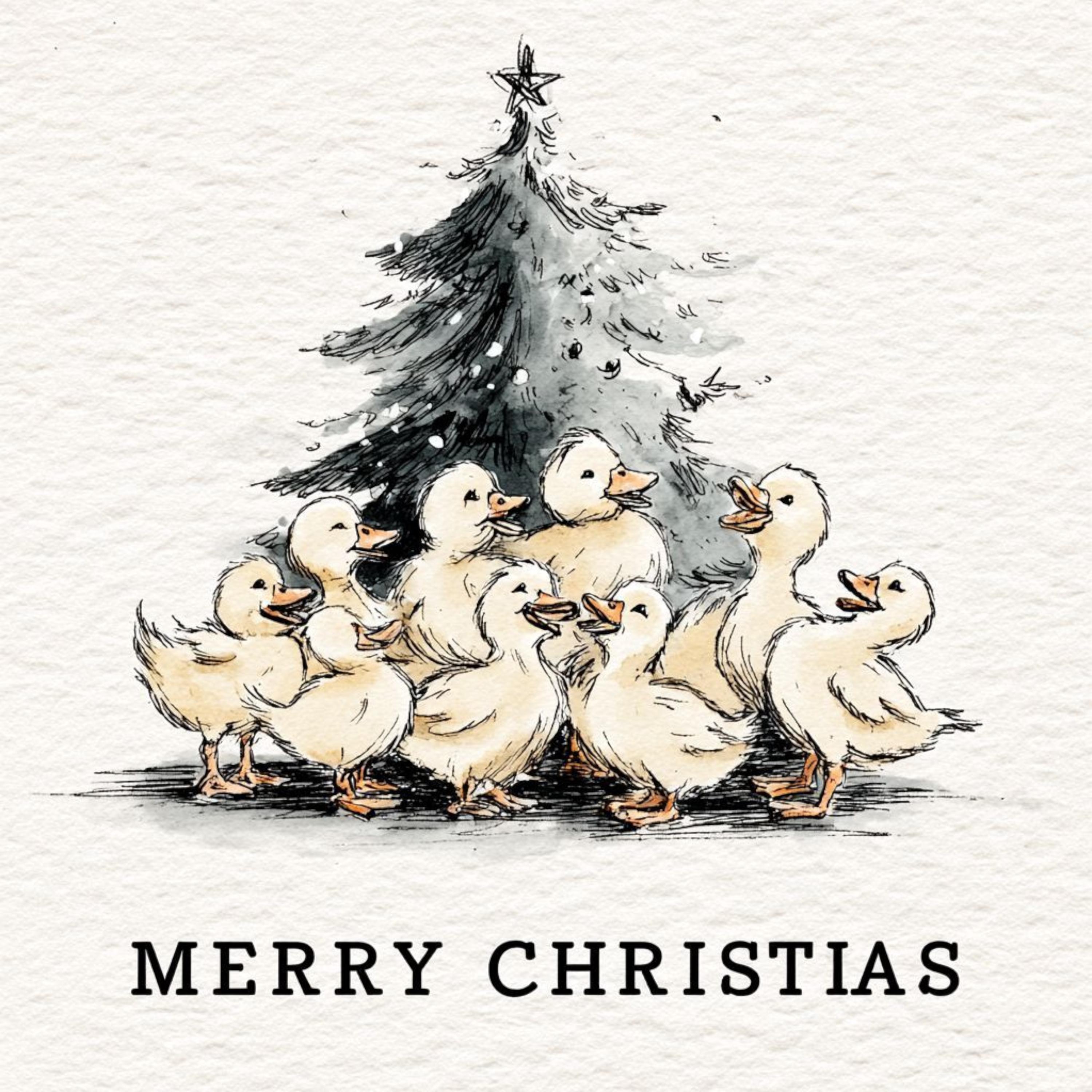12 Christmas Duckling Clipart (JPG) : Whimsical Holiday Art for Card ...